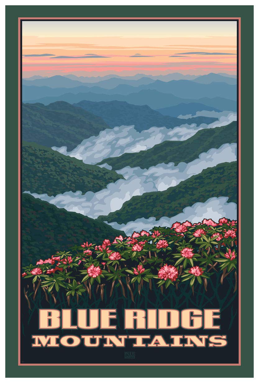 Amazon.com: Art of Place Blue Ridge Mountains and Clouds Giclee Art ...