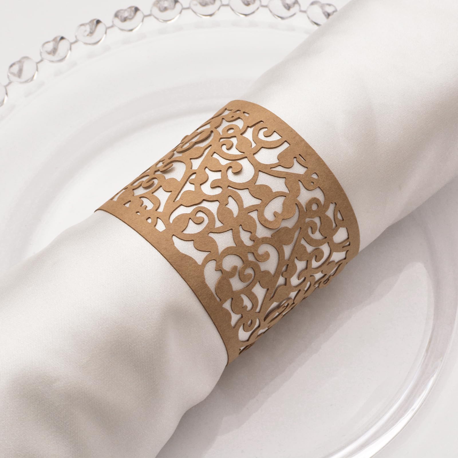 Custom Paper Napkin Rings Heart Paper Napkin Rings With Lace Pattern,