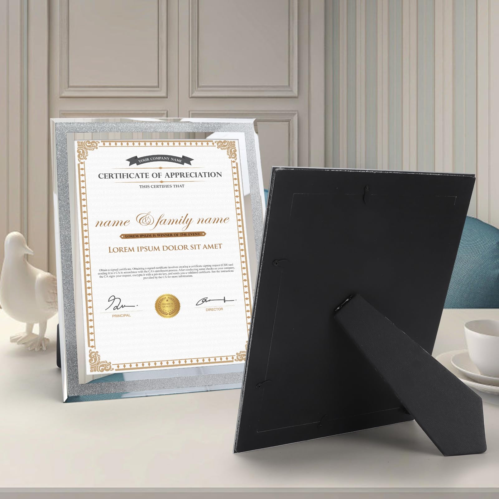 Snapklik.com : 8.5x11 Picture Frames, 6 Packs Silver Glass Certificate ...