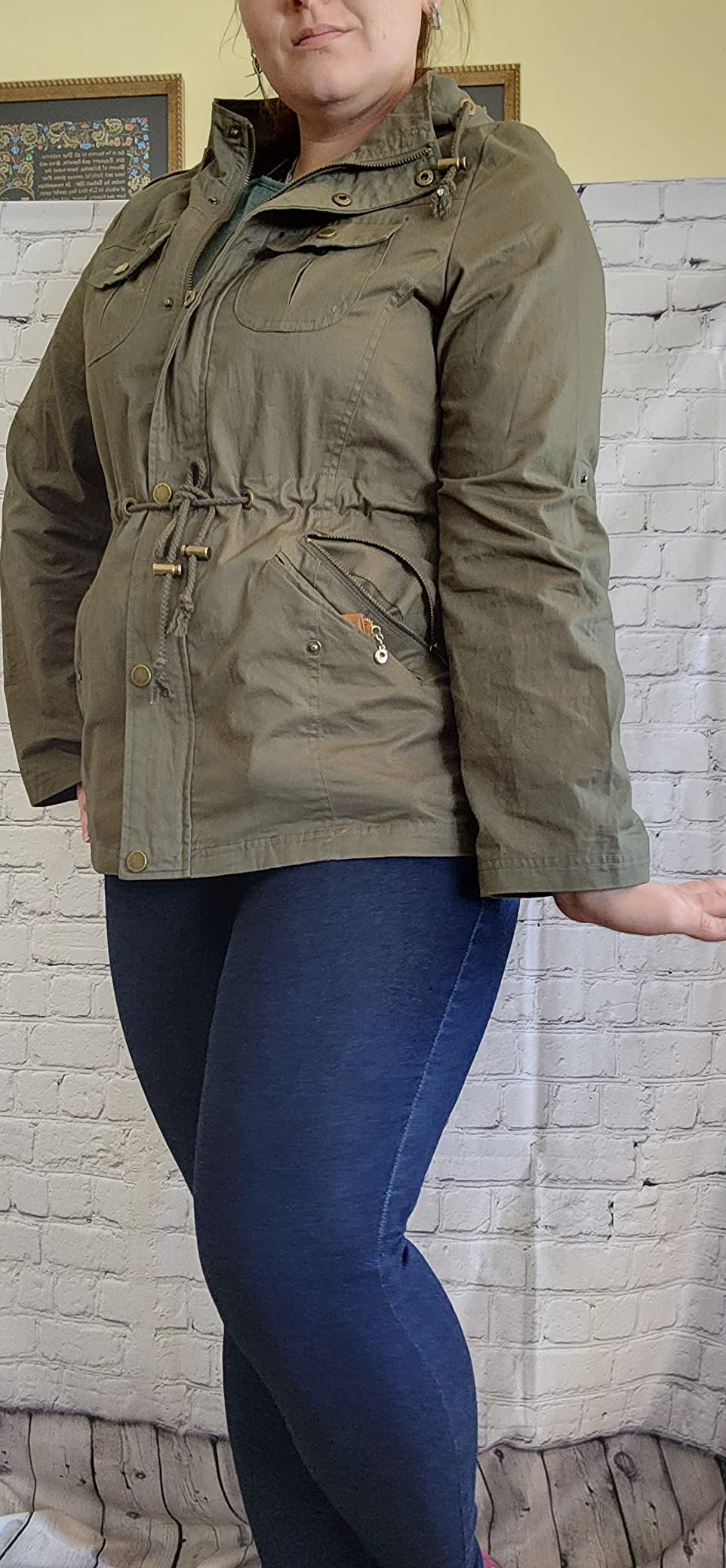 $4/mo - Finance Made By Johnny MBJ Womens Military Anorak Safari Hoodie ...