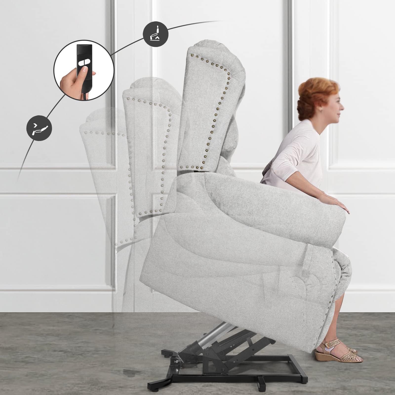 Rivet Electric Power Lift Massage Recliner Chair Sofa, Lift Massage ...