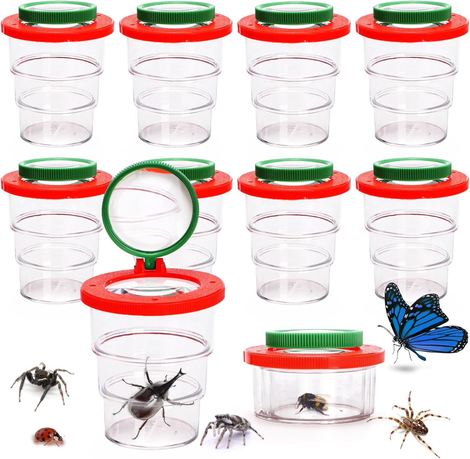 Amazon.com: Coloch 10 Pack Bug Viewer for Kids, Plastic Magnifying ...