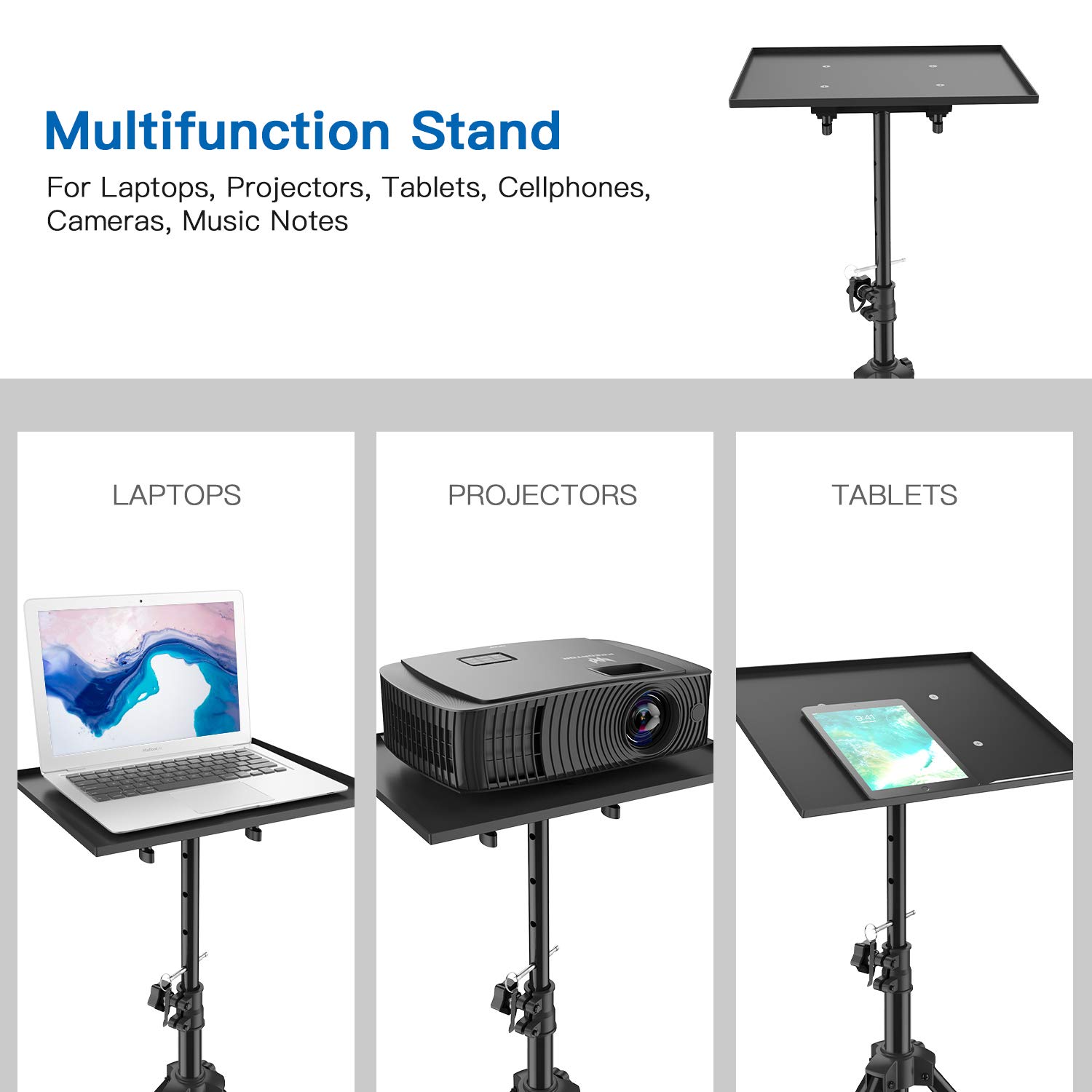 Amada Projector Tripod Stand, Foldable Laptop Tripod, Multifunctional ...