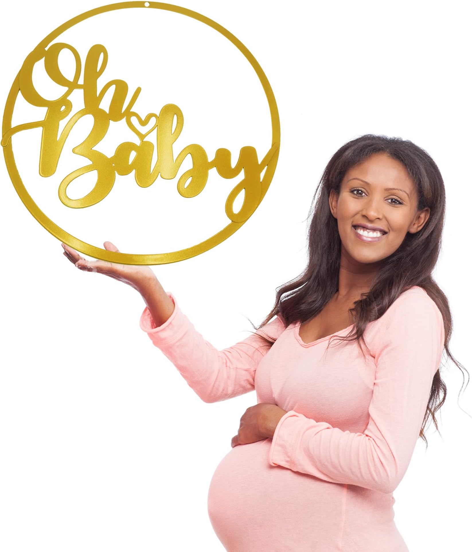 Amazon.com: 13.8in Oh Baby Sign for Baby Shower Backdrop Gold Wooden ...