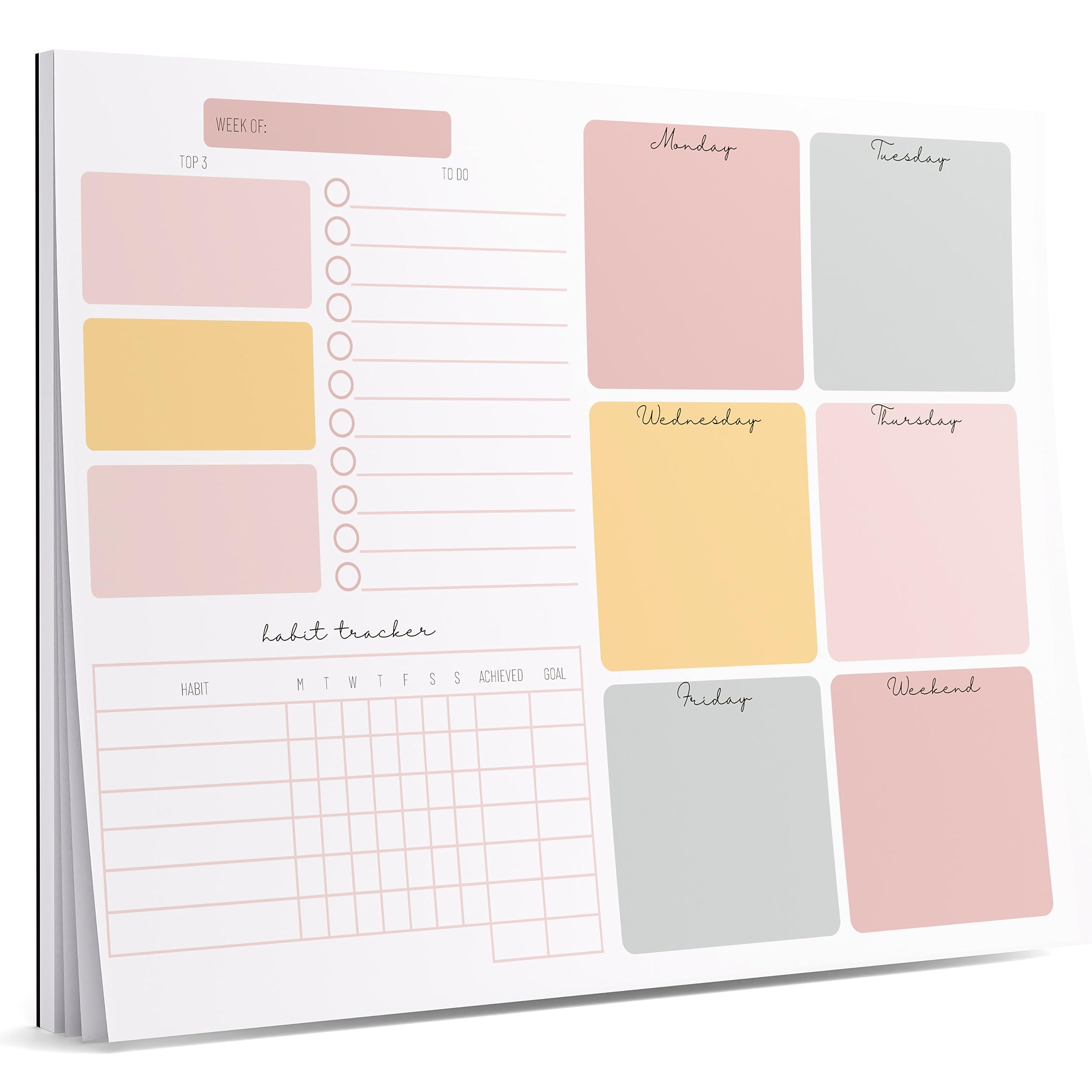 Snapklik.com : Weekly Planner Notepad Tear Off 52 Undated Weekly Sheets ...