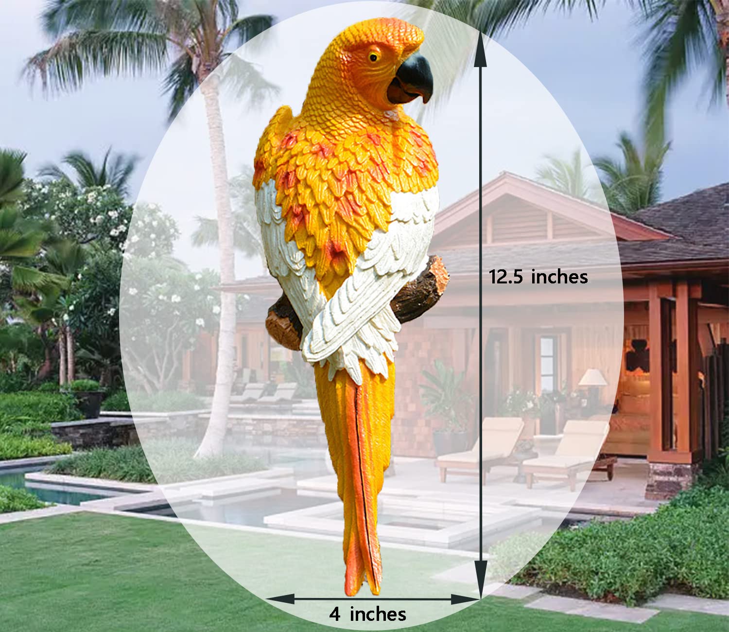 Parrot Statues And Figurines Parrots 40cm Resin Statue, Garden