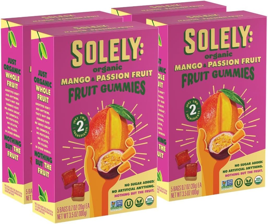 Amazon.com: SOLELY - Organic Mango & Passion Fruit Whole Fruit Gummies ...