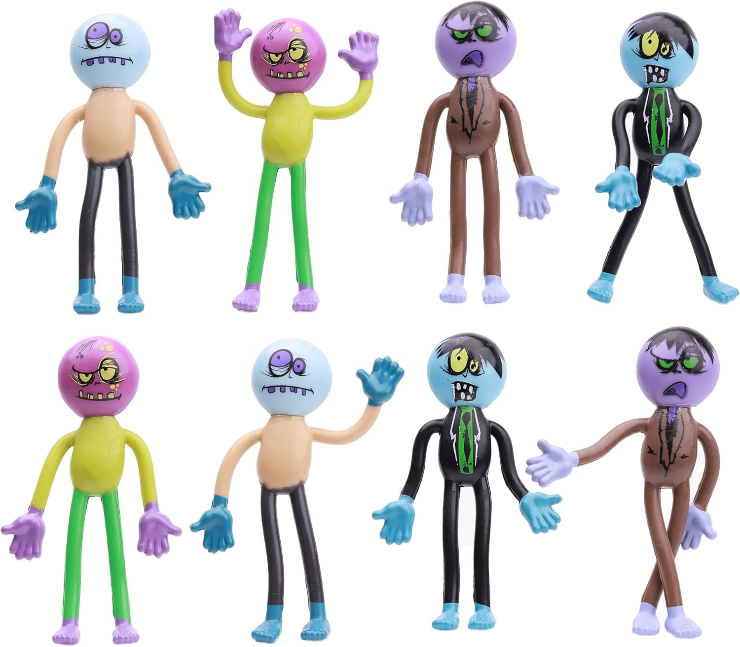 Amazon.com: Zombie Action Figures Bendable Toys 8 pcs 3.75 inch Monster ...