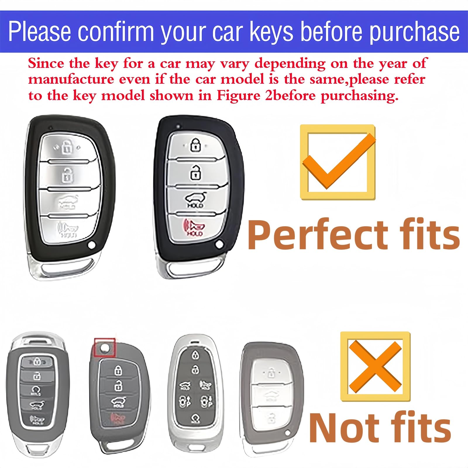 Hyundai Santa Fe Accessories TOGAFEY Hyundai Key Fob Cover - 4 Button ...