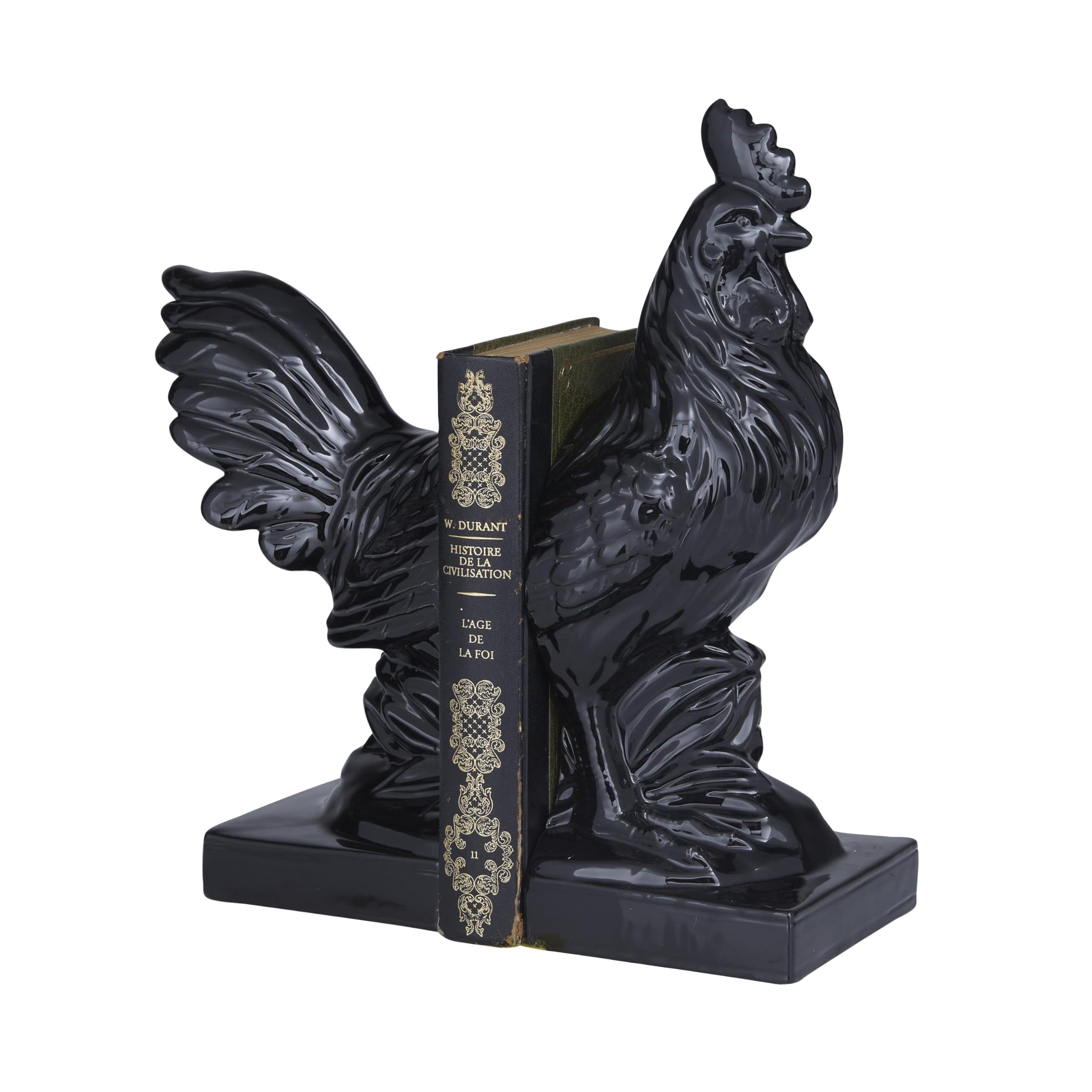 Amazon.com: The Novogratz Ceramic Rooster Bookends with Enamel Exterior ...