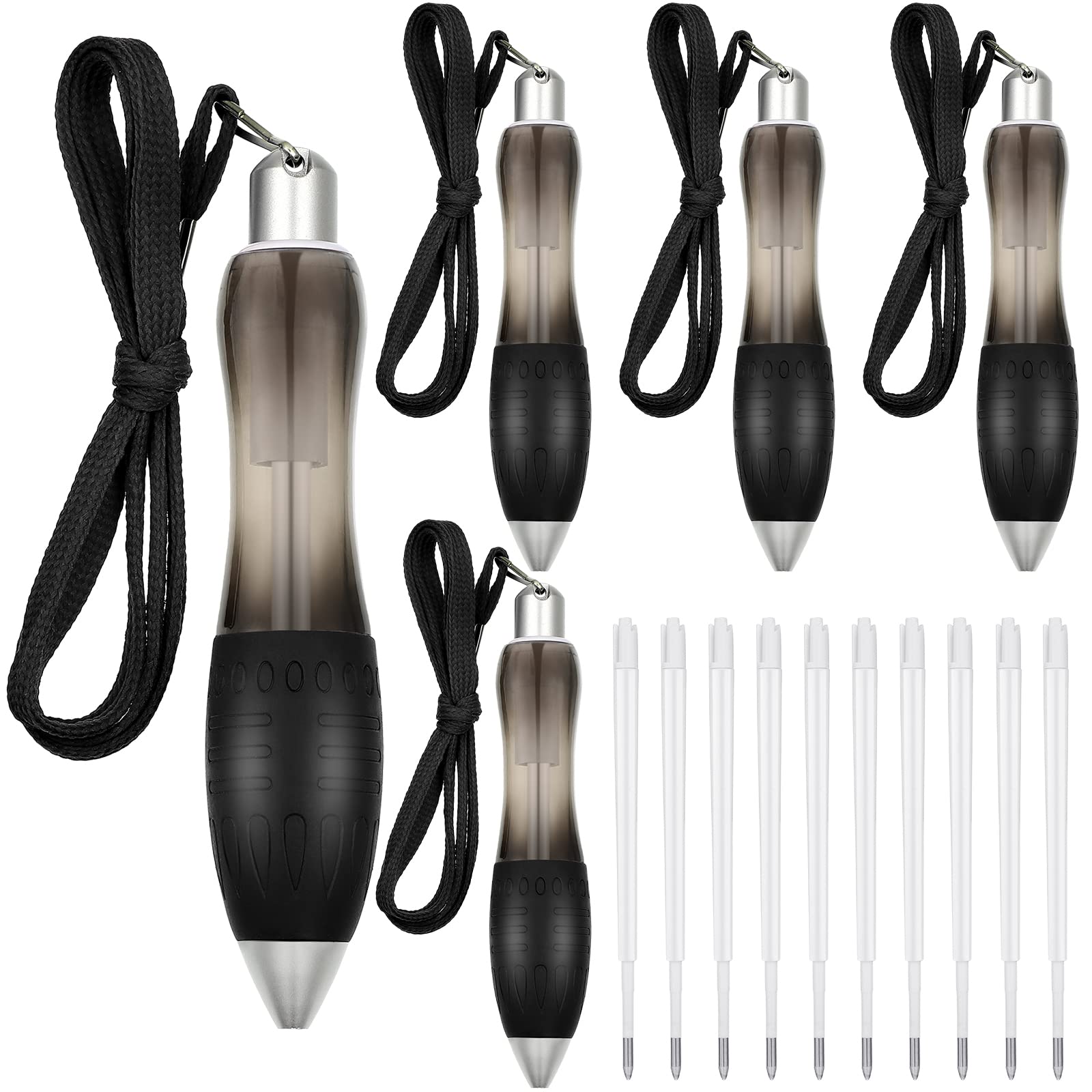 Buy 5 Big Pens with 10 Blue Extra Refills Retractable Big Ballpoint ...