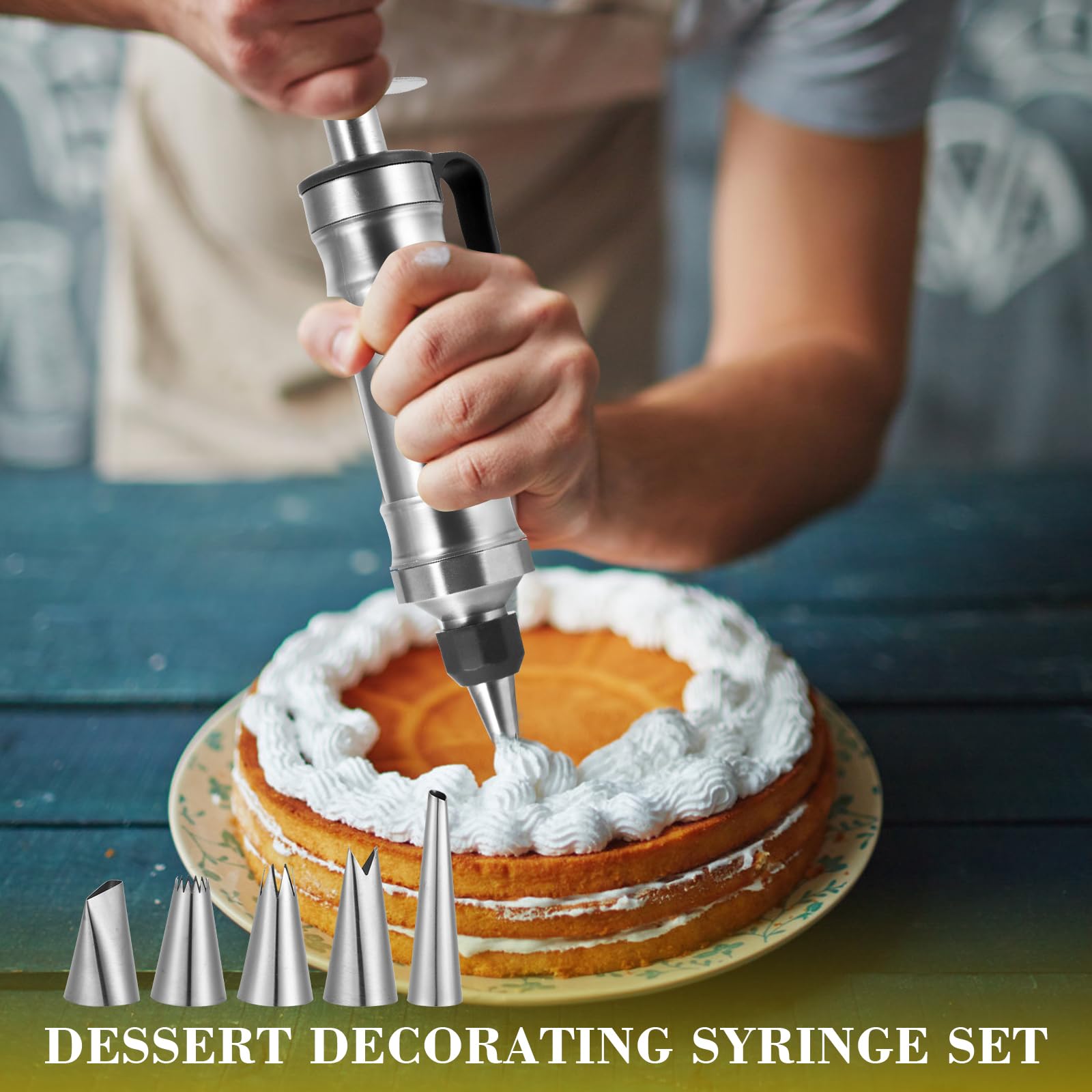 Icing Piping Set Icing Decoration Gun Set, Stainless Steel Dessert ...