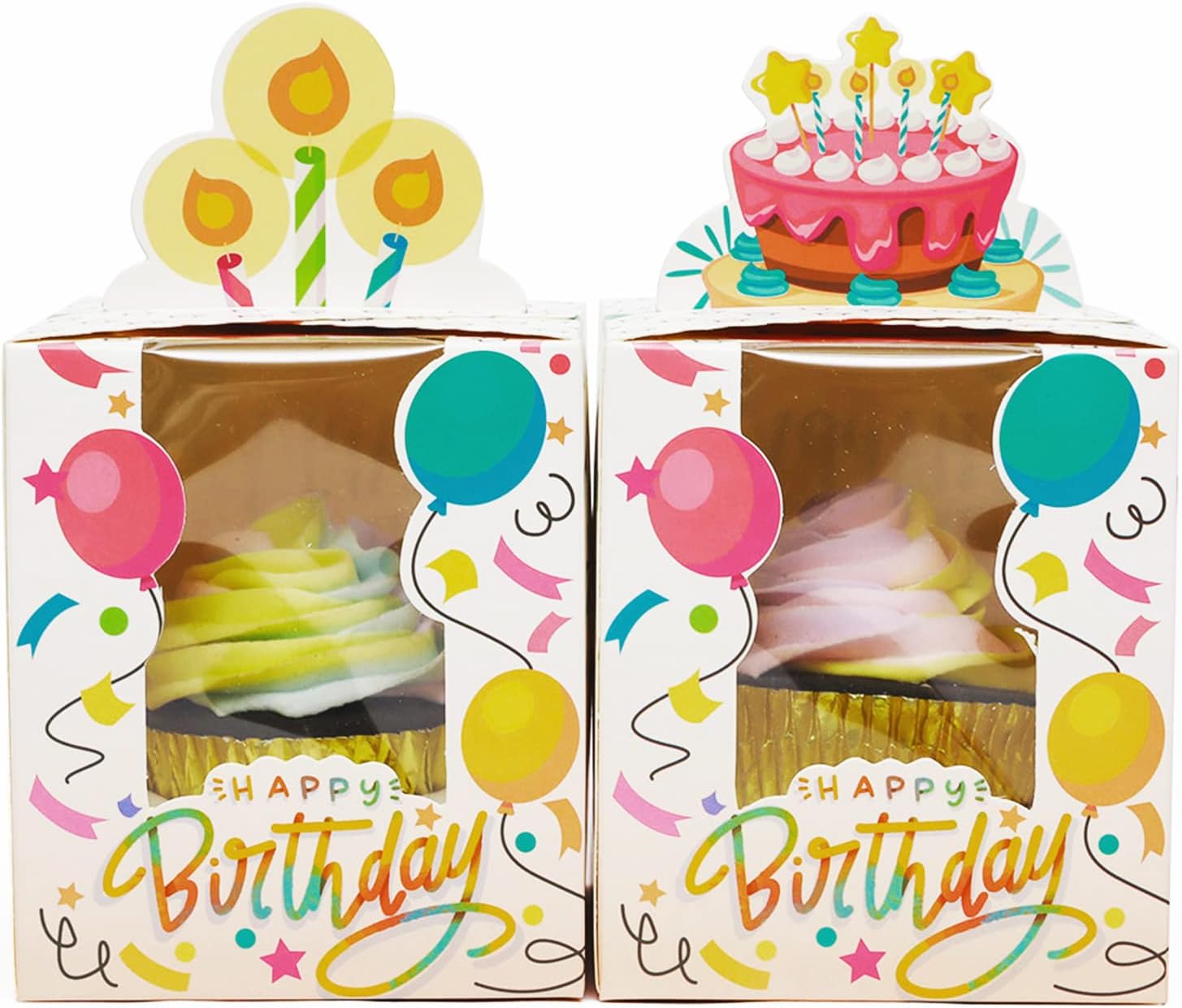 Amazon.com: MUXHEL 100 Pcs Small Gable Box, Brown Single Cupcake ...