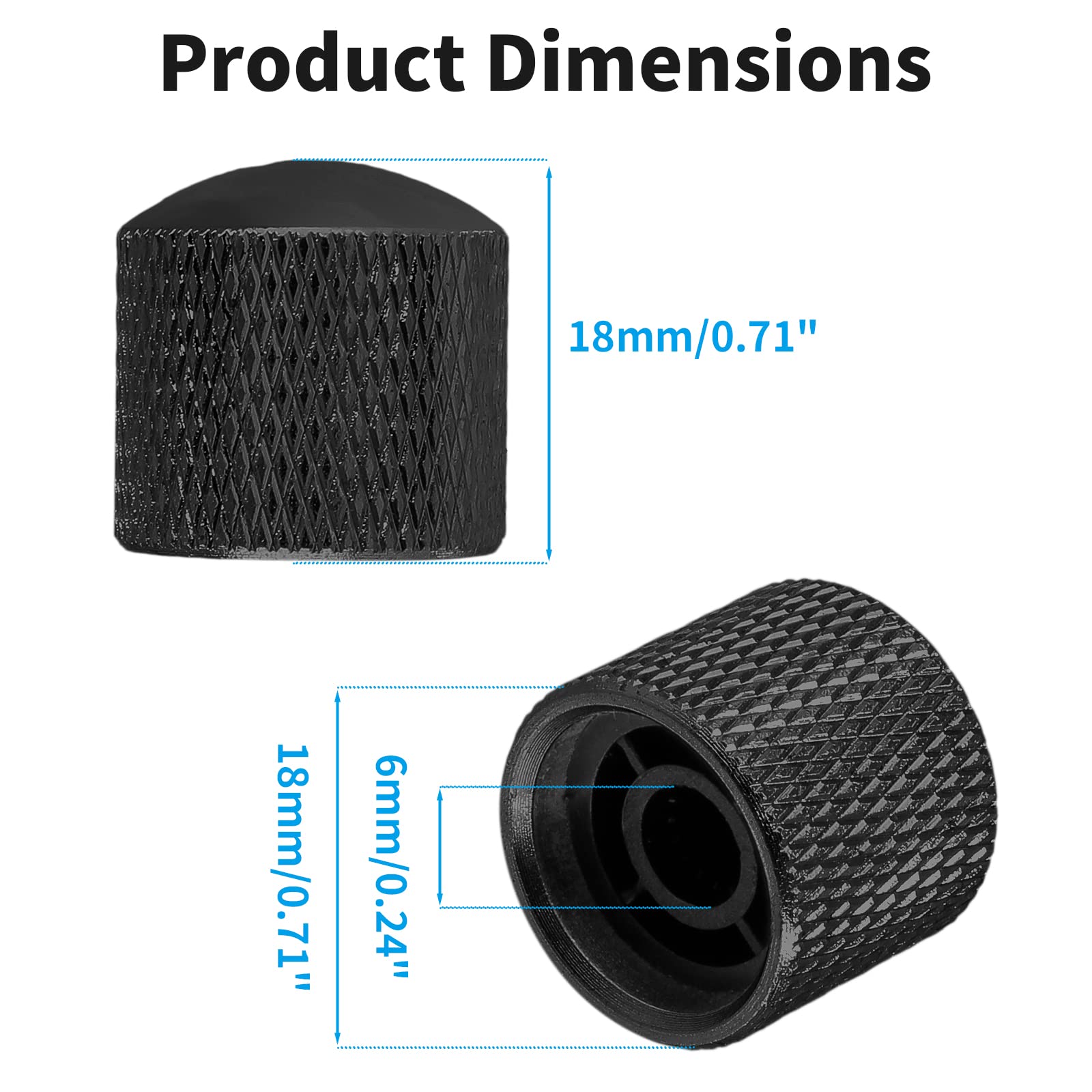 Snapklik.com : 6 Pcs Electric Guitar Knobs, Black Guitar Speed Control ...