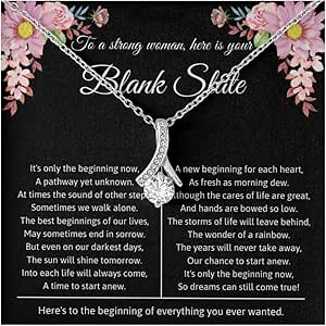 Amazon.com: Fresh Start Necklace for Women - Empowerment Jewelry, Blank ...