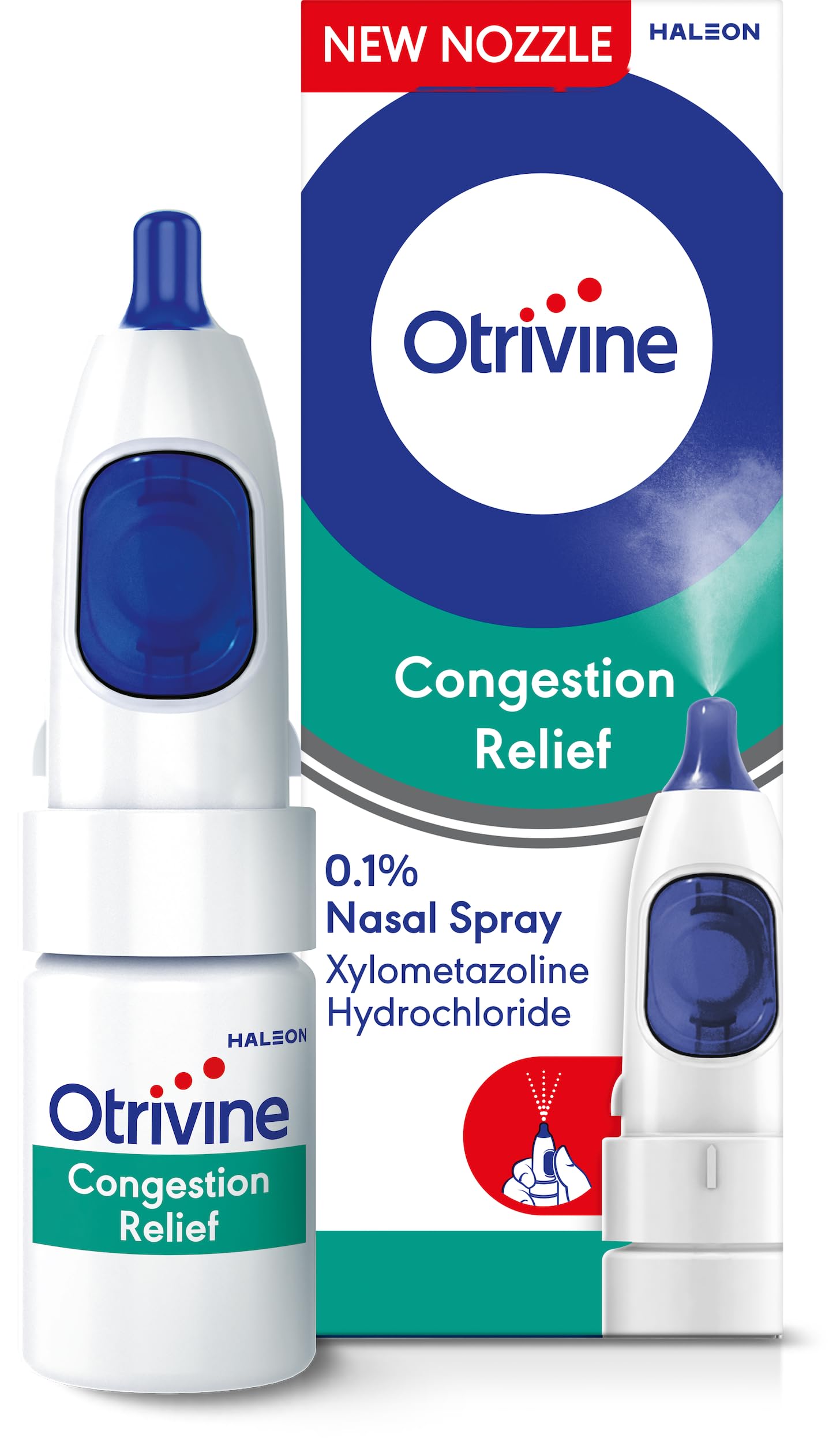 Otrivine Decongestant Nasal Spray, Nose Spray for Congestion & Blocked ...