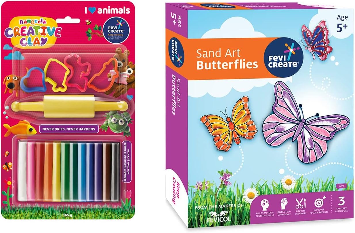 Pidilite Rangeela Creative Clay Pack Containing Animals Like Dogs, Cats ...