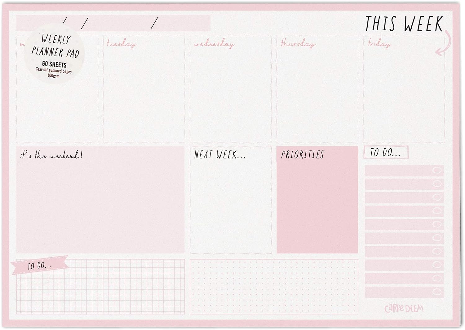 Amazon.com: Pukka Pad, Carpe Diem, Weekly Planner Pad, Ballerina Pink ...