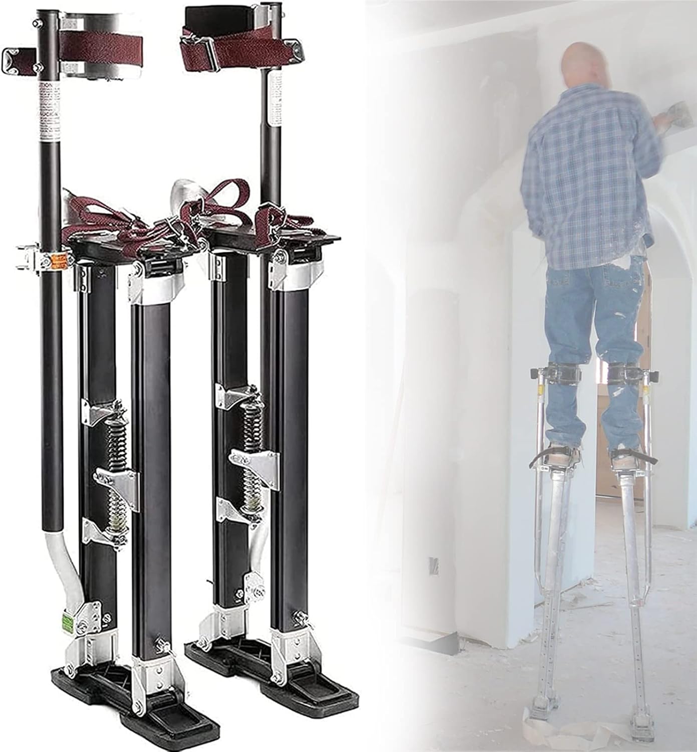 Amazon.com: Height Adjustable Drywall Stilt Lifts, 24-40 Inch Aluminium Drywall Stilts Tool ...