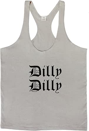 TooLoud Dilly Dilly Beer Drinking Funny Mens String Tank Top - Light Gray - XL at Amazon Men’s ...