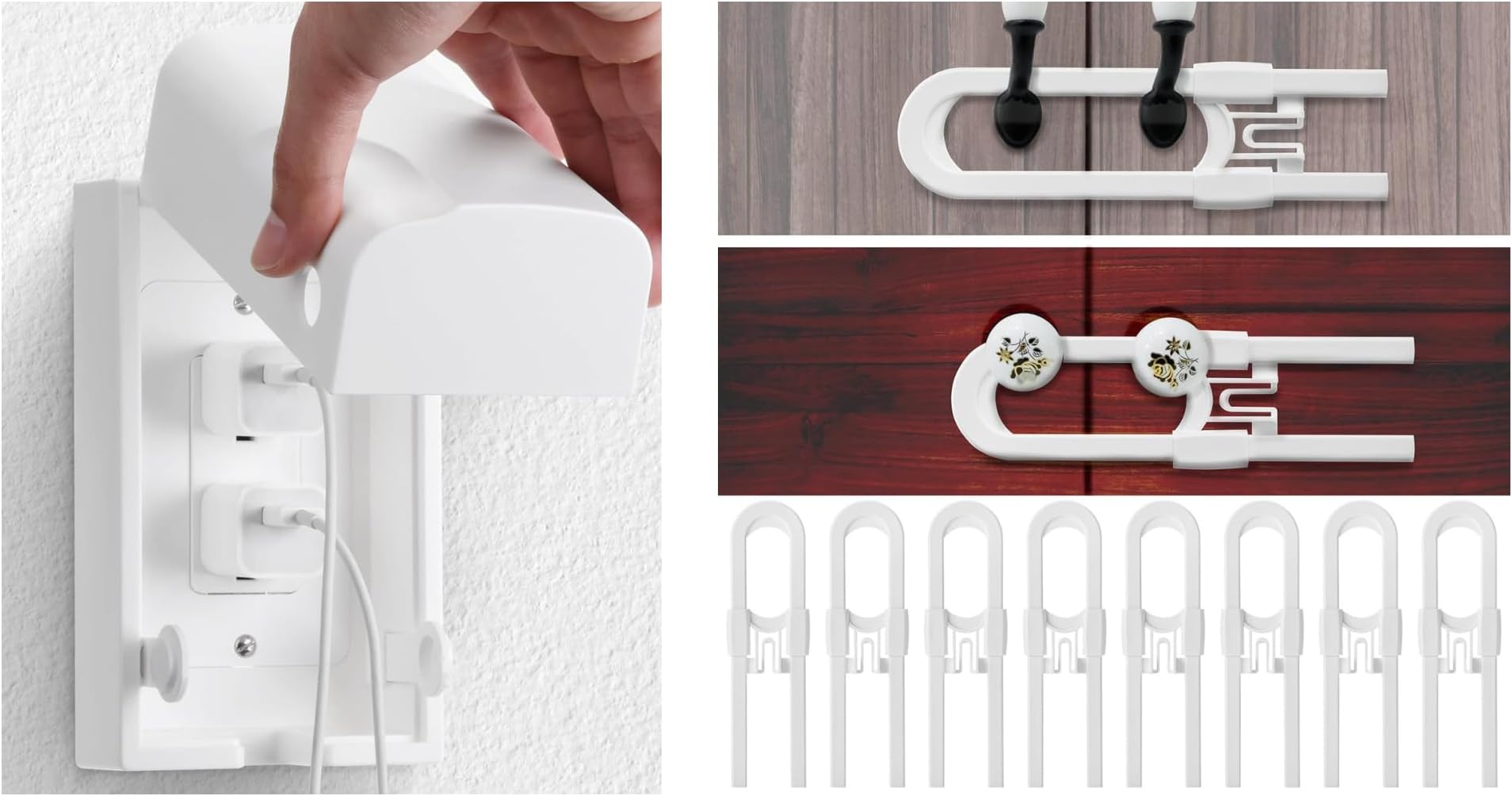 Amazon.com : Baby Safety Outlet Cover Box and Cabinet Locks, 9 Pack : Baby