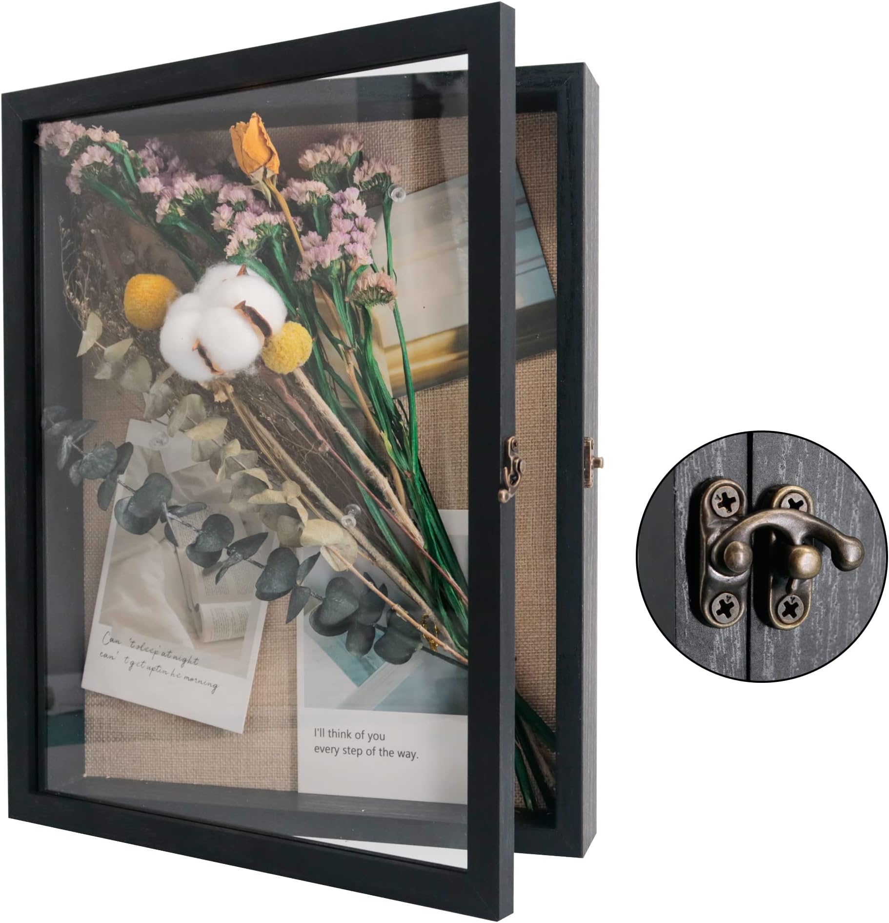 Amazon.com - Necineci 11x14 Shadow Box Frame in Black with Soft Linen ...