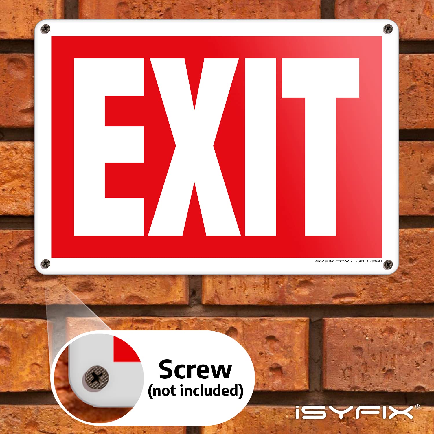 Snapklik.com : iSYFIX Exit Sign 1 Pack 10x7 Inch 100% Rust Free .040 ...