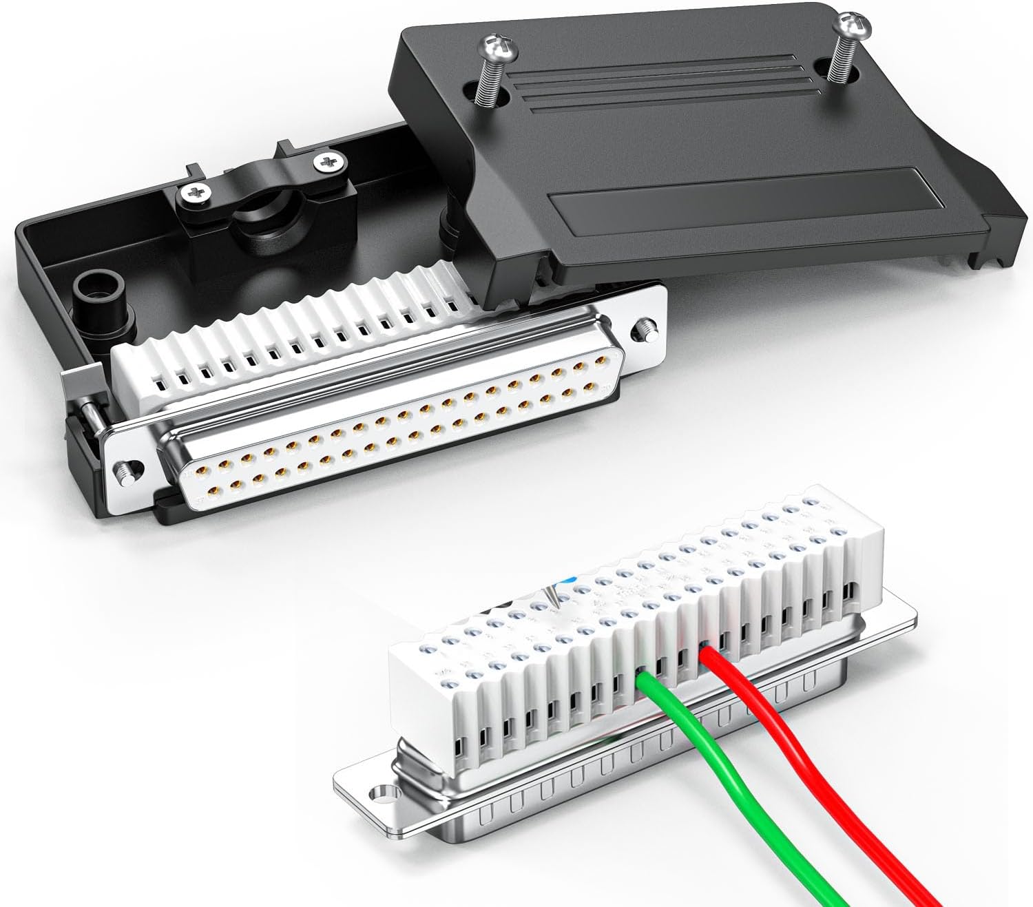 Amazon.com: JUXINICE Small Solderless DB37 Female Breakout Connector, D ...