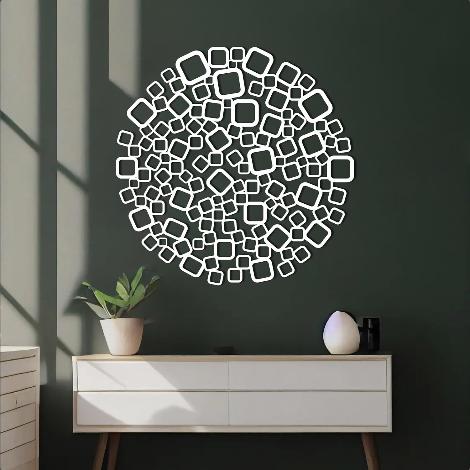 Amazon.com: EANHIPE Square Metal Wall Decor, Metal Geometric Wall Art ...