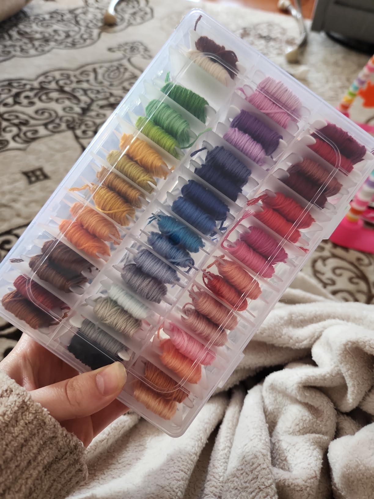 Embroidery Floss Cross Organizer Box Tools - Bobbin Winder, 1 Removable ...