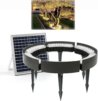 XRRJFYH Solar Uplights for Trees, 3000K Warm White, Solar Spot Lights ...
