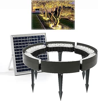 XRRJFYH Solar Uplights for Trees, 3000K Warm White, Solar Spot Lights ...