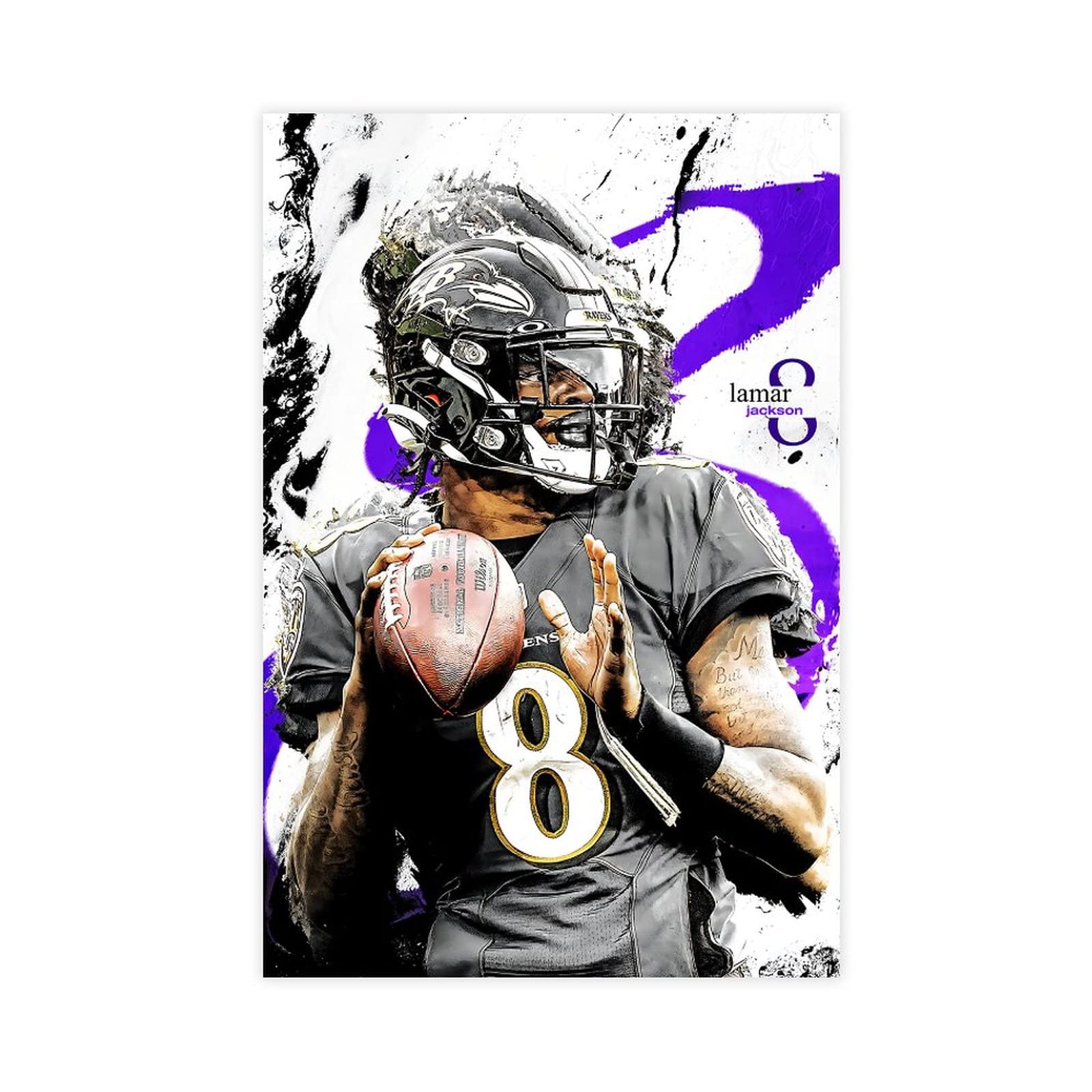 Amazon.com: Lamar Jackson Poster Sports Star 2 Canvas Poster Wall Art ...