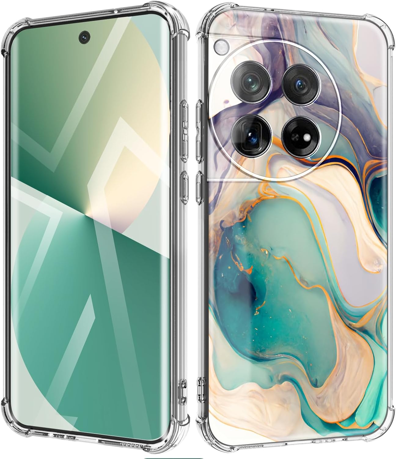 Amazon.com: CLATUK for oneplus 12 case Marble Slim Anti-Drop Shockproof ...