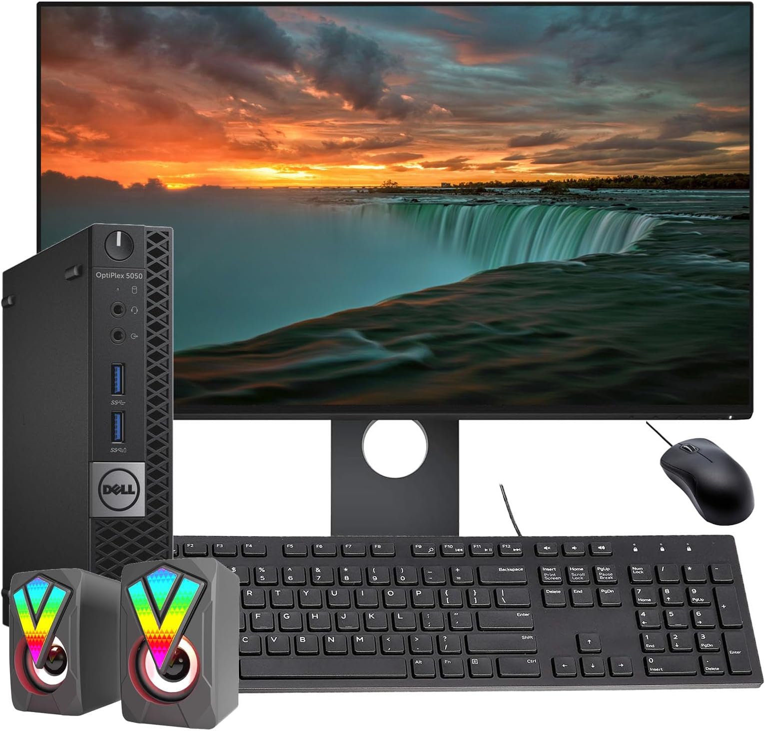 Amazon.com: Dell OptiPlex 5050 Mini Desktop Computer, 24" FHD Monitor ...