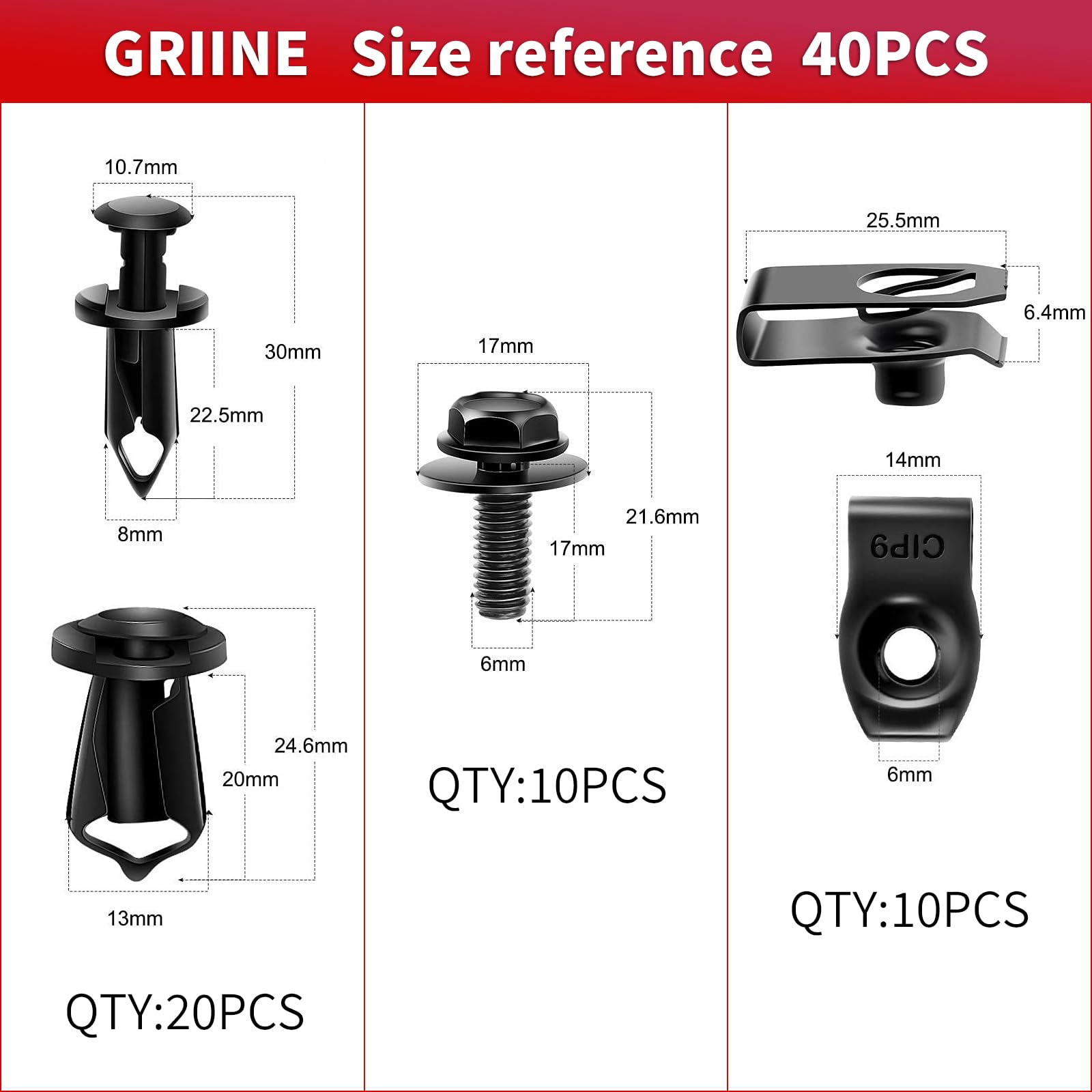 Snapklik.com : 40 Pcs Engine Under Cover Splash Shield Guard Body Bolts ...