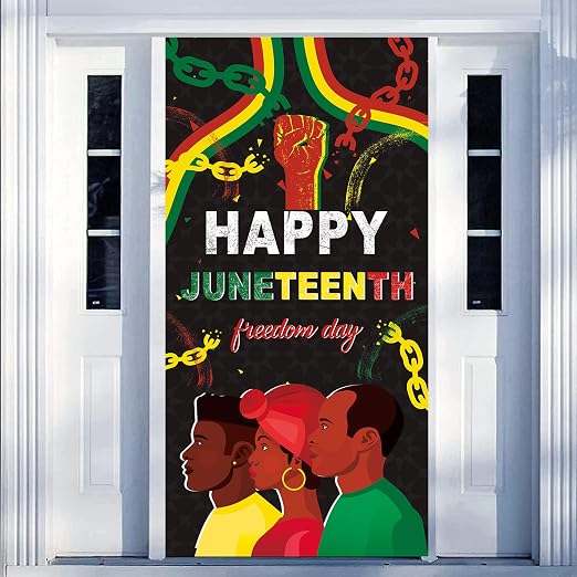 Amazon.com : Happy Juneteenth Door Cover African American Decoration ...