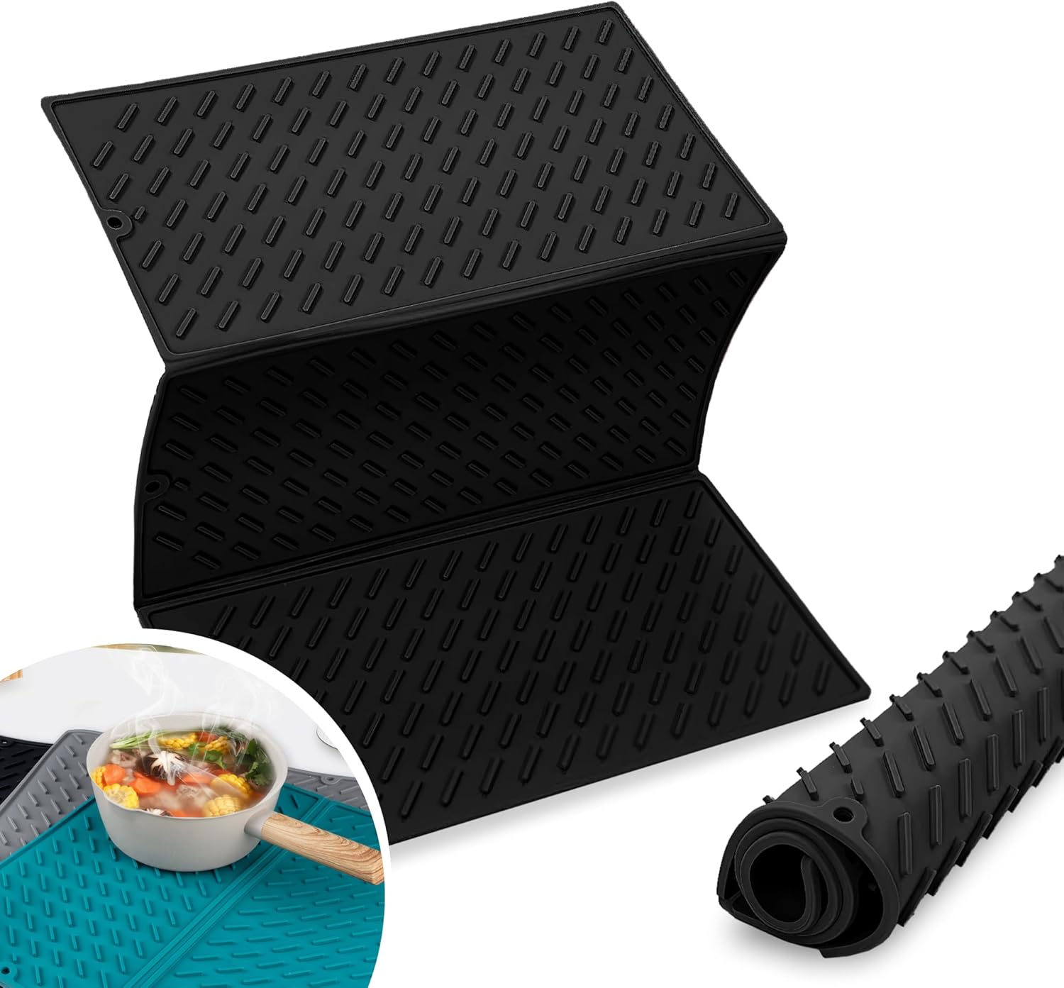 Amazon.com: Sheffsky Silicone Dish Drying Mat for Kitchen Counter - 24 ...