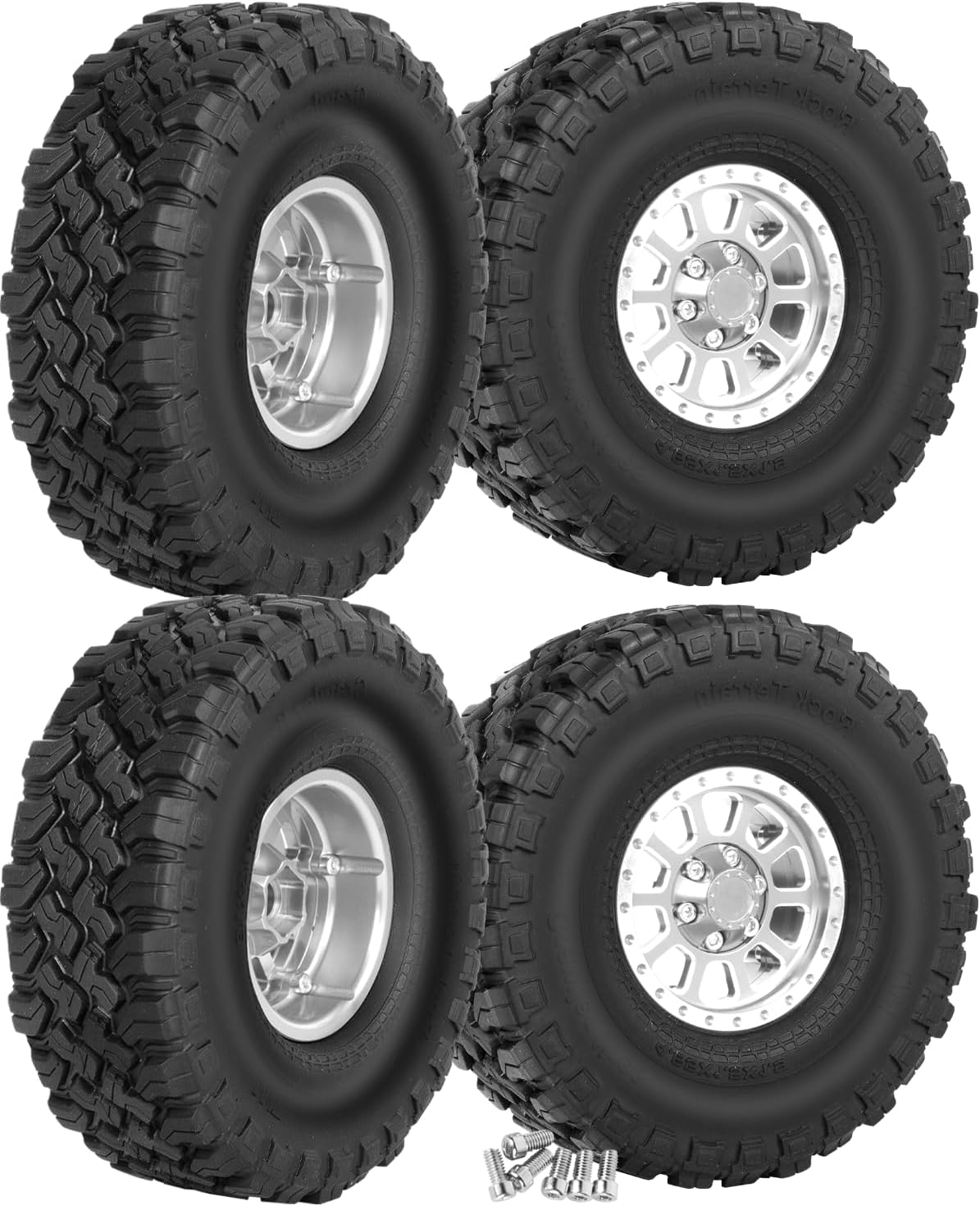 Amazon.com: RCHuiWow RC 1.9in Beadlock Wheel Rims & Wheel Tires Set for ...