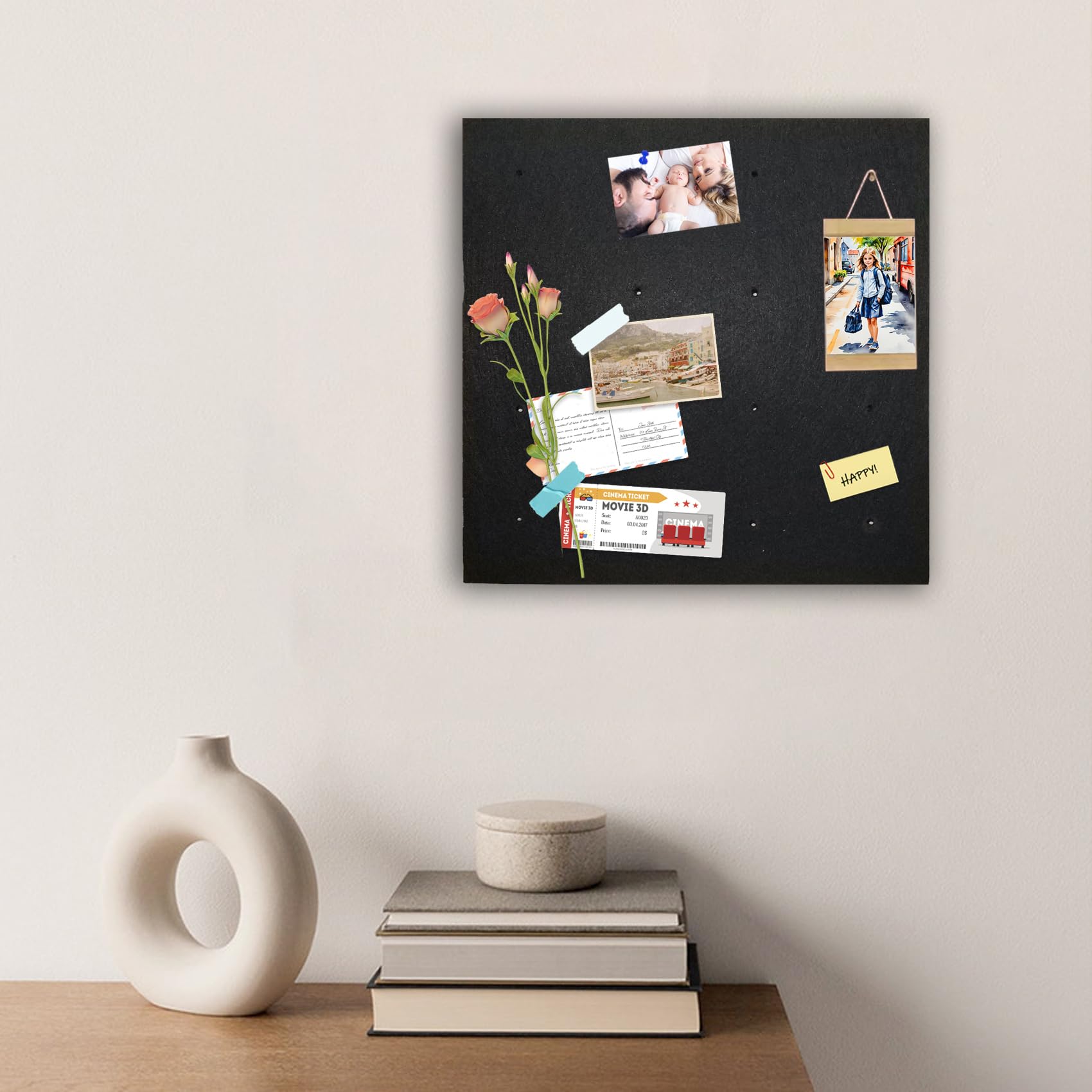 Snapklik.com : Large Black Felt Pinboard Bulletin Boards Pegboard Wall ...