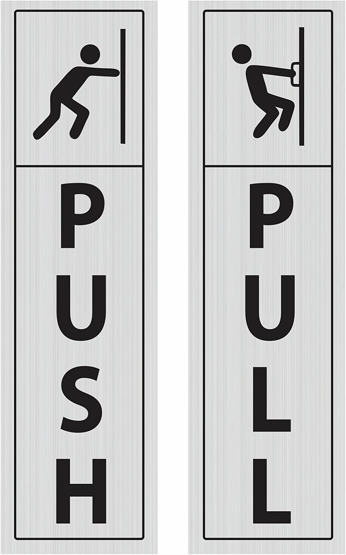 Anne Print Solutions® Push & Pull Steel Self Adhesive Metal Safety Sign ...