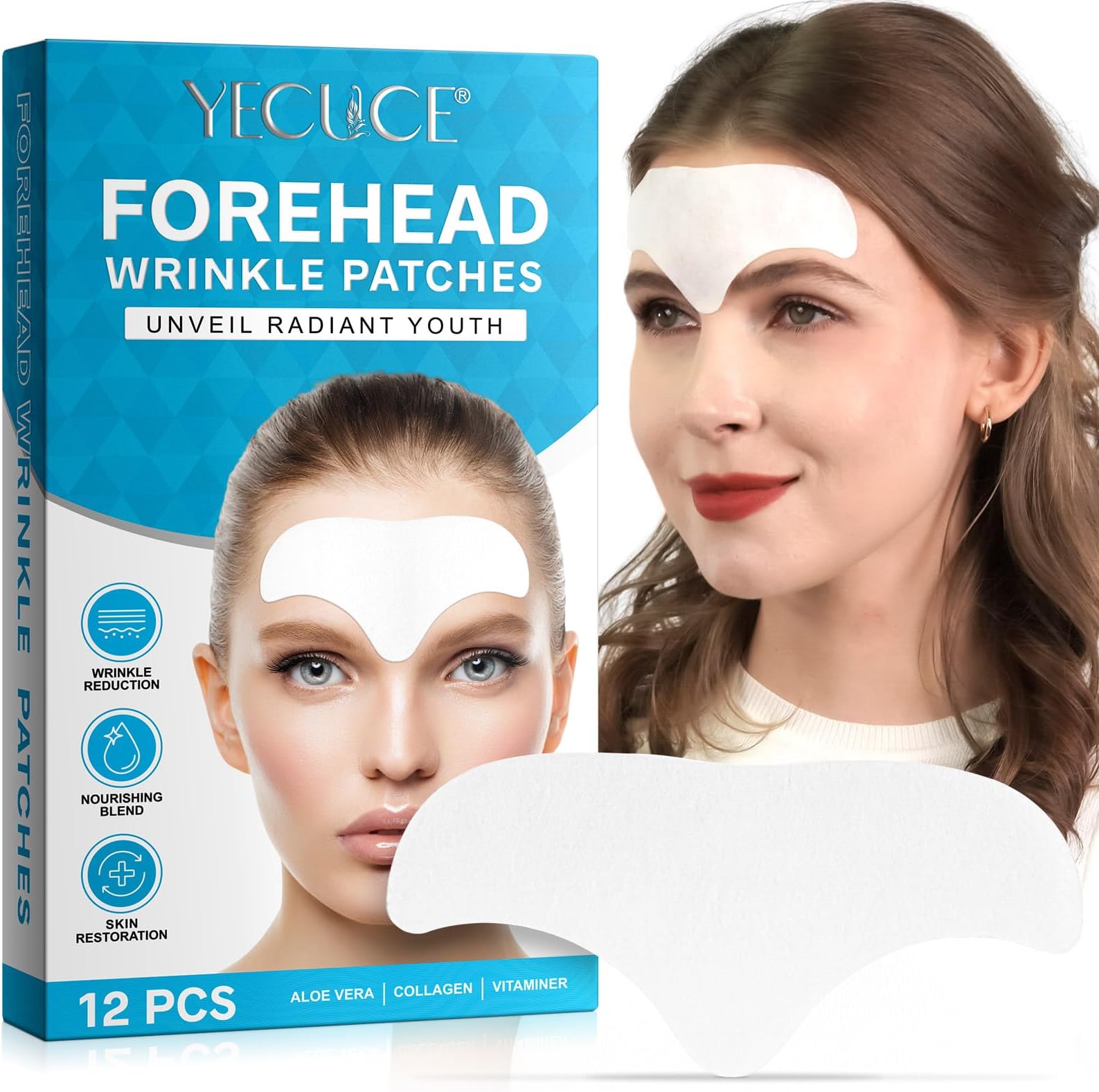 Amazon.com : Aobeo Forehead Wrinkle Patches 12pcs - Smooth Fine Lines ...