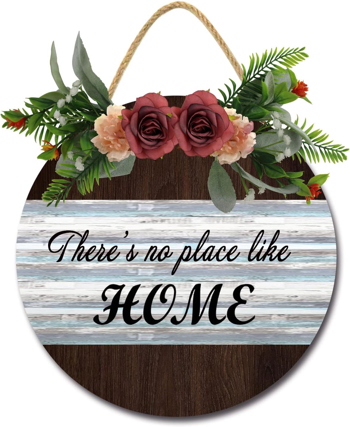 Weytff There's No Place Like Home Sign for Front Door,Round Bless This ...