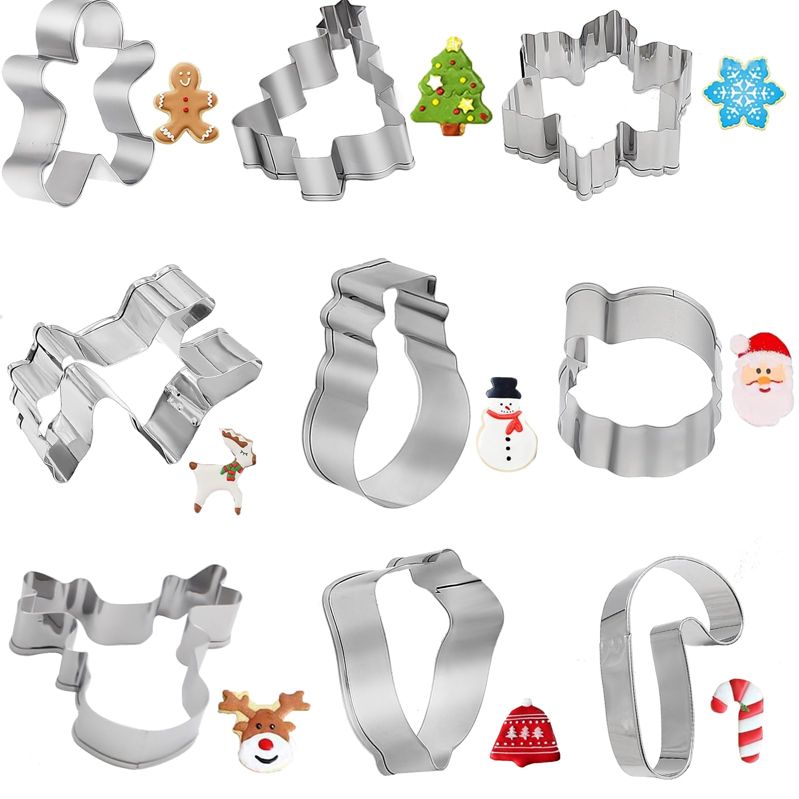 Amazon.com: 9PCS Cookie Cutters, Biscuit Cutter, Stainless Steel ...