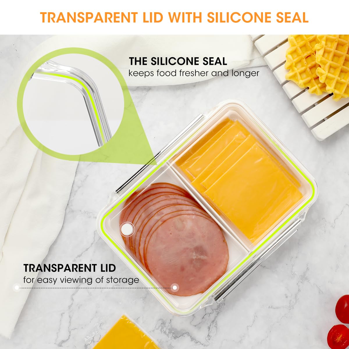 Snapklik.com : AIEVE Deli Meat Container For Fridge,Ham And Cheese ...