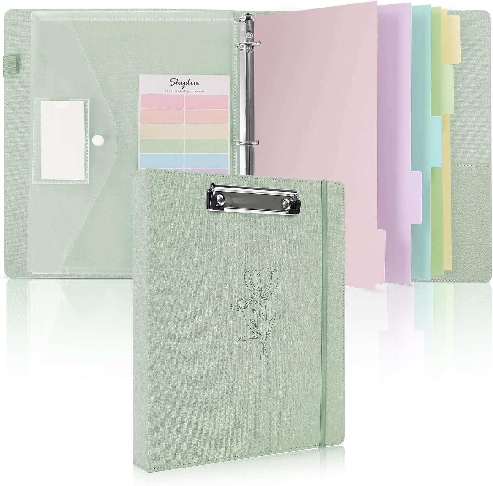 Amazon.com : Vienrose 3 Ring Binder 1 inch Rings, Cute Binder with ...