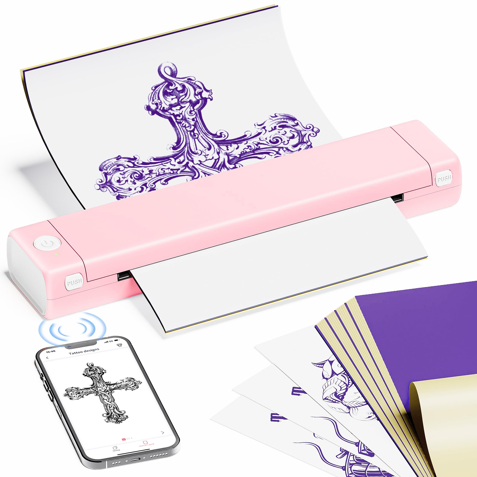 Tattoo Printer, Tattoo Stencil Printer with 10 pcs Tattoo Transfer ...