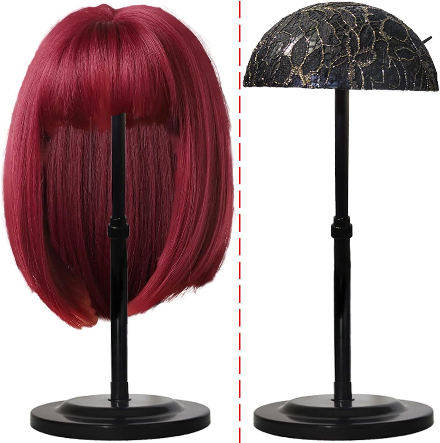 Amazon.com: Wig Stand 1 Pack Adjustable Height Wig Holder Stands Non ...