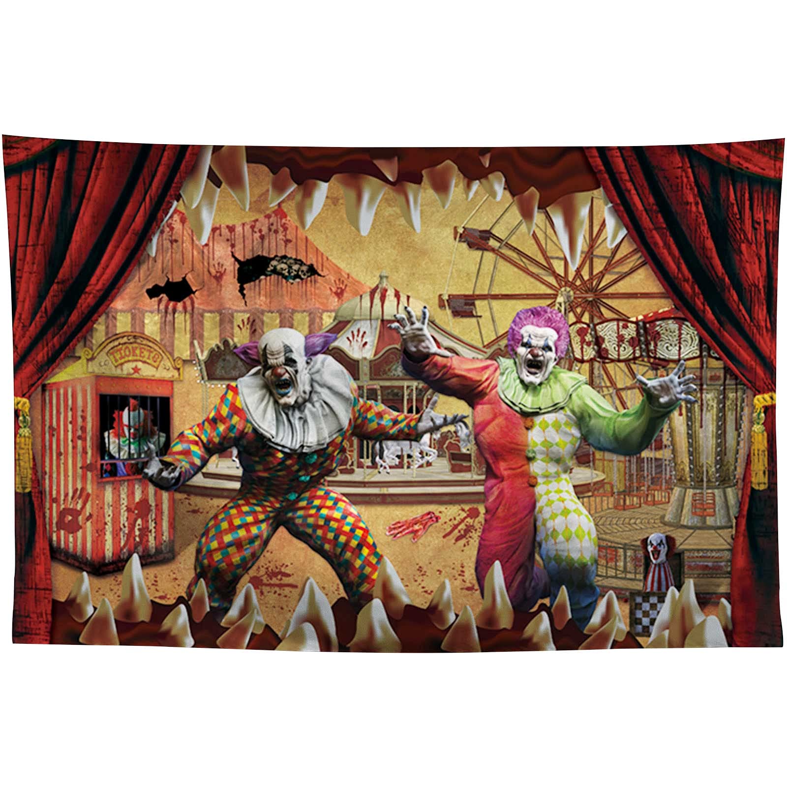 Allenjoy 68 X 45 Horror Circus Theme Halloween Backdrop For Photography ...