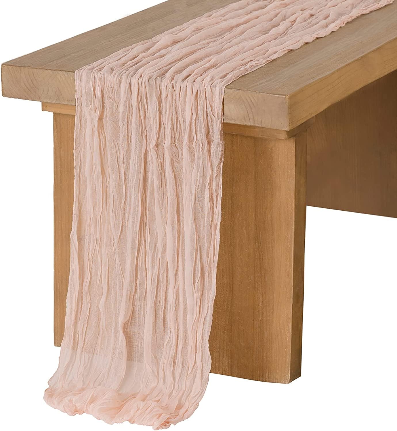 Amazon.com: Ling's Moment 14ft Blush Cheesecloth Table Runner Gauze ...
